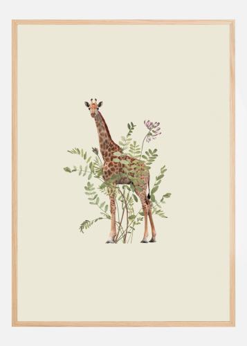Køb Floral giraffe Plakat her - BGA.DK