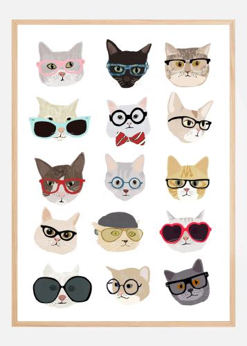 Køb Cats With Glasses Plakat her - BGA.DK